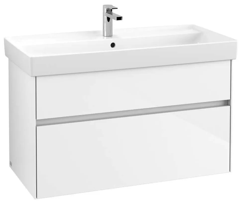 Villeroy & Boch Collaro - Umyvadlová skříňka, 95x55x44 cm, 2 zásuvky, Glossy White C01100DH