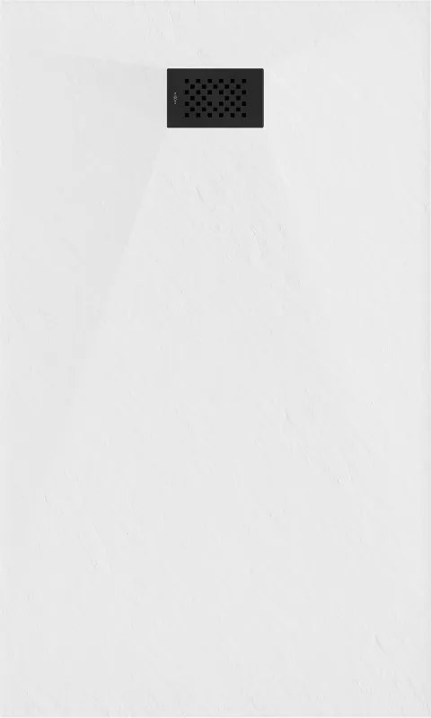 Mexen Hugo, obdélníková sprchová vanička SMC 140 x 80 cm, bílá, černá krytka, 42108014-B