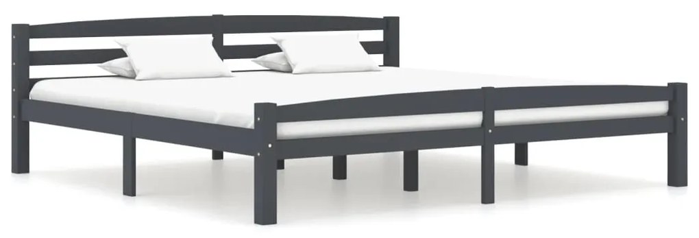 322095 vidaXL Rám postele tmavě šedý masivní borové dřevo 200 x 200 cm