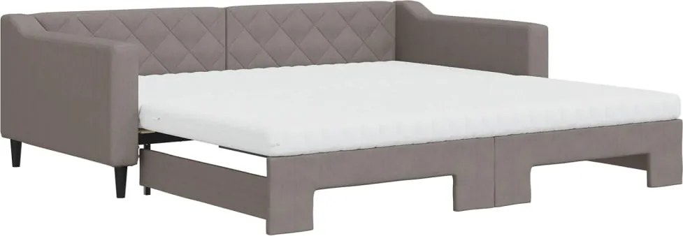 Válenda s přistýlkou a matracemi taupe 100 x 200 cm textil 3197452