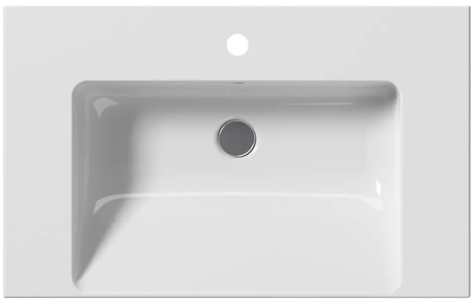 GSI NORM keramické umyvadlo 80 x 18 x 50 cm s přepadem Extra Glaze bílá 8634111