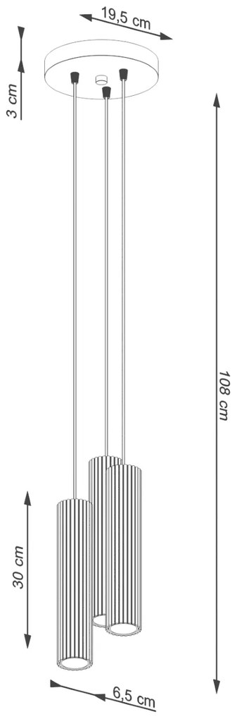 Sollux Lighting Závěsné svítidlo KARBON 3P Černá