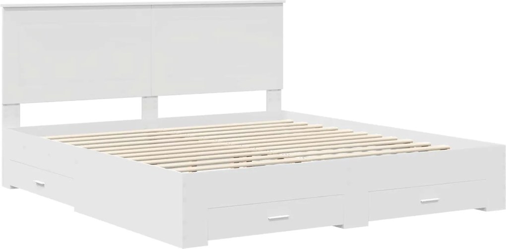 Rám postele se zásuvkou Bílá 180 x 200 cm Kompozitní dřevo 3409615
