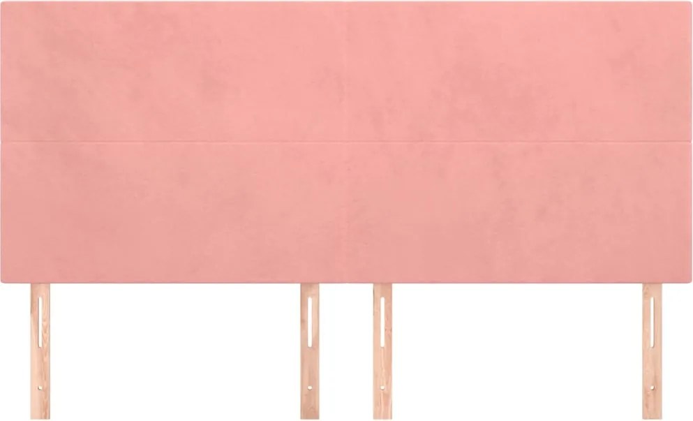 Čelo postele růžové 160x5x118/128 cm sametové 3116111
