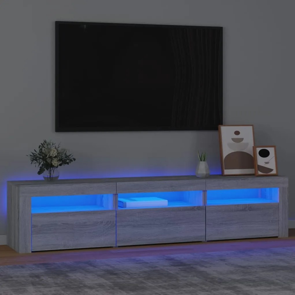 TV skříňka s LED osvětlením šedá sonoma 180x35x40 cm 3152760