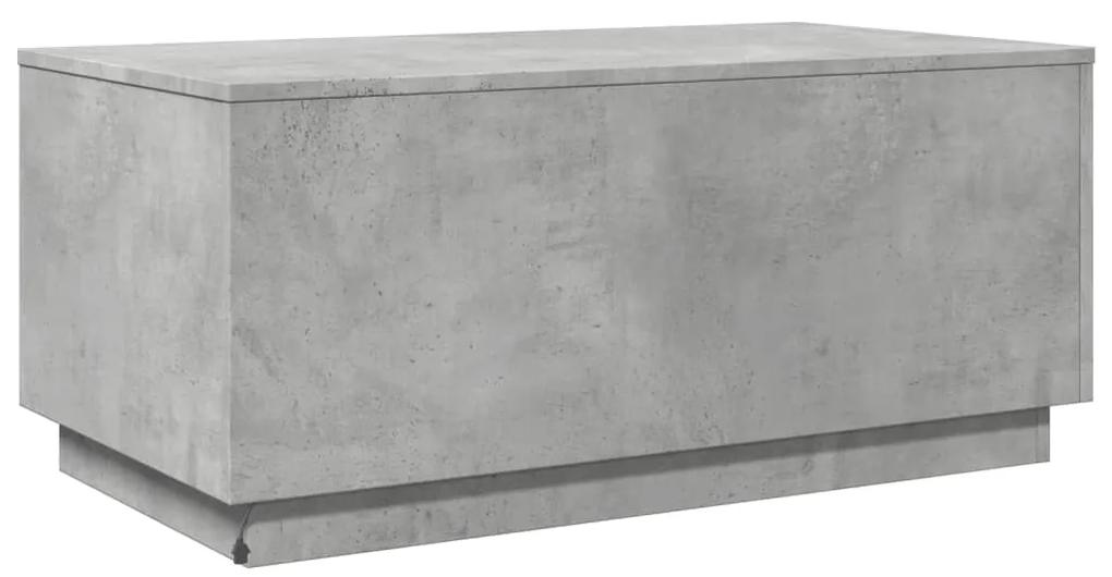 Konferenční stolek s LED osvětlením betonově šedý 90x50x40 cm - Default Title
