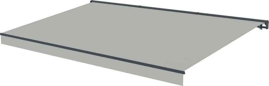 Elektrická markýza s LED osvětlením BestBerg BBSU-EL495LG / 495 x 300 cm / světle šedá