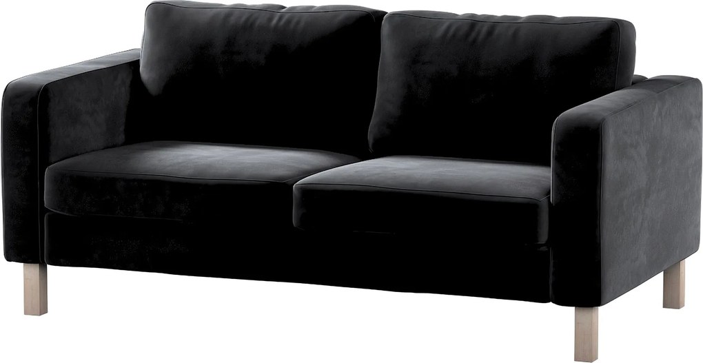 Potah na pohovku IKEA Karlstad 2-místná, nerozkládací, krátký barva černá látka lesklé, sametová