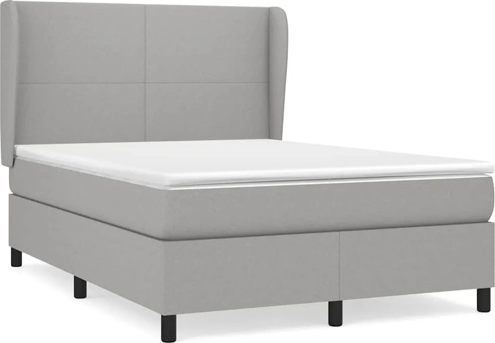 Box spring postel s matrací světle šedá 140 x 190 cm textil 3127797