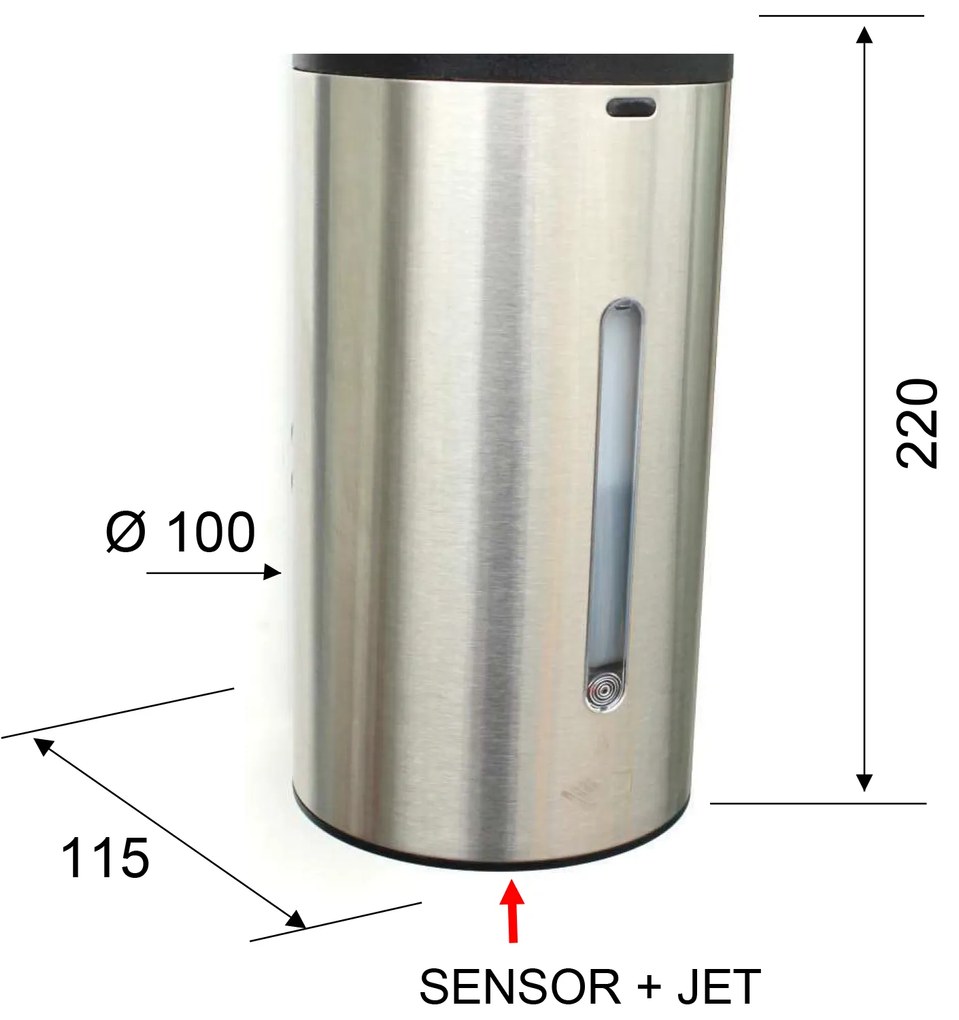 Sapho, Bezdotykový dávkovač tekutého mýdla 650 ml, nerez, SE071
