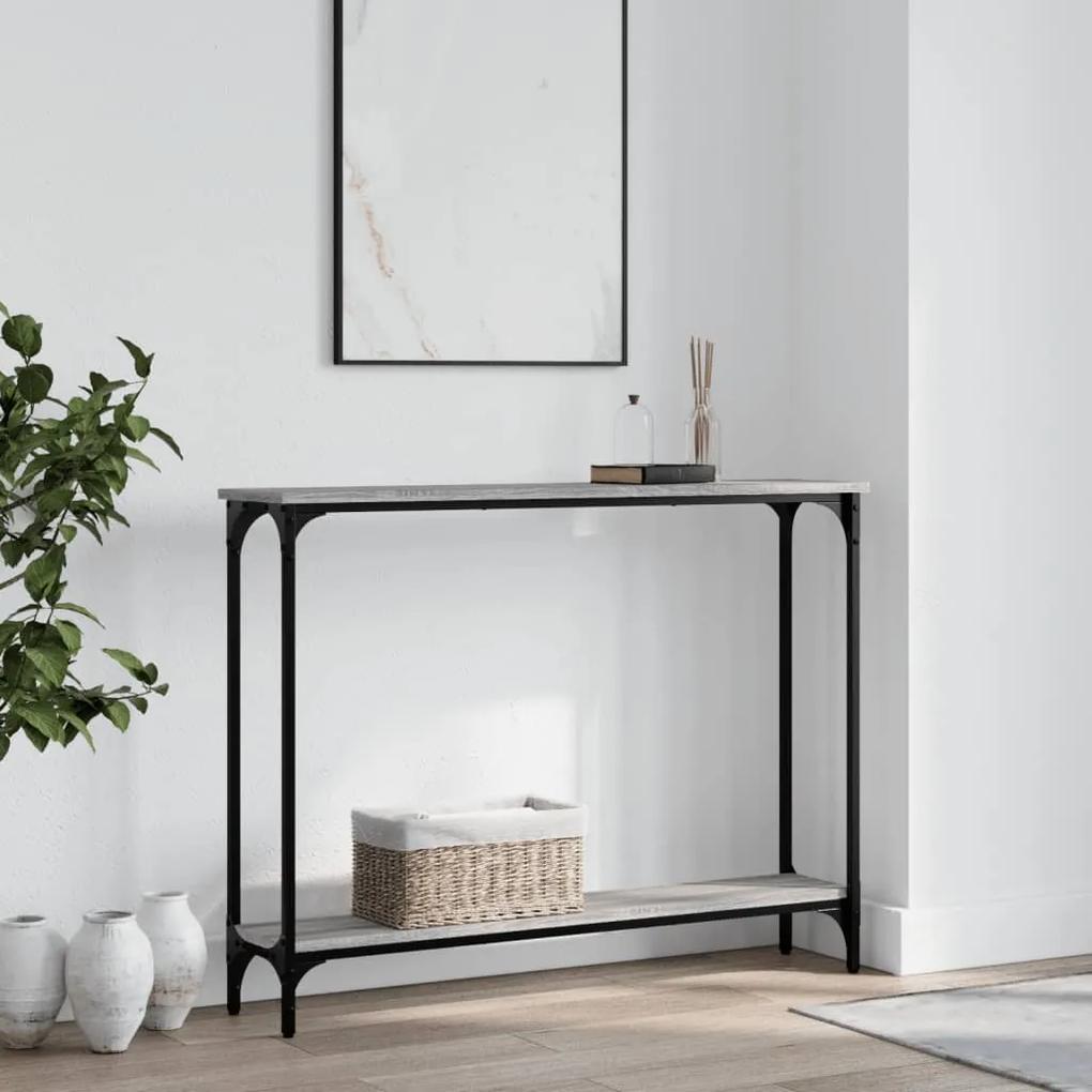 Konzolový stolek šedý sonoma 100x22,5x75 cm kompozitní dřevo - Default Title