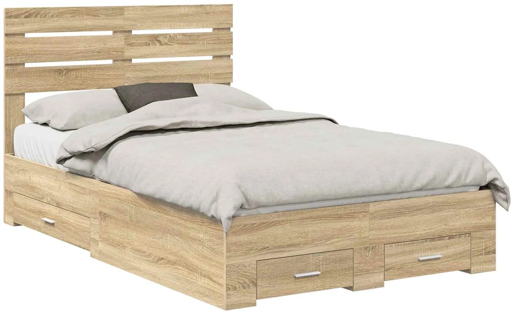Rám postele s čelo Sonoma dub 135 x 190 cm Kompozitní dřevo 3411653