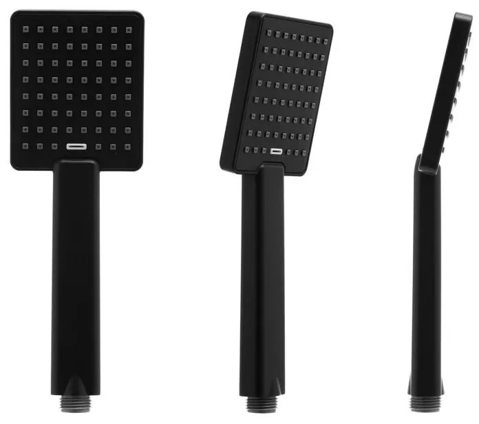 Erga Flova, sprchová souprava s termostatickou baterií a dešťovou hlavicí 20x20cm, černá matná, ERG-YKA-BP.FLOVA THERM 20 BLK