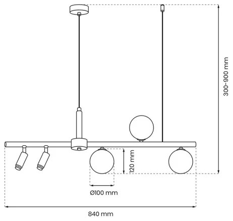 Lustr na lanku SIRIO 5xG9/25W/230V černá