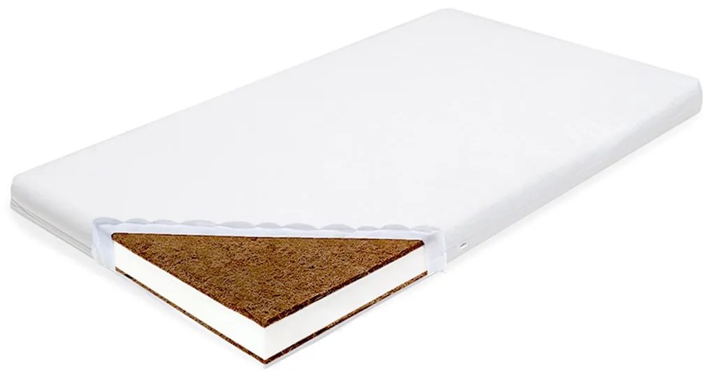 Dětská matrace New Baby STANDARD 140x70x8 cm kokos-molitan-kokos bílá