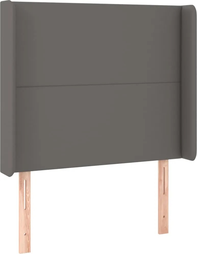 Box spring postel s matrací a LED šedá 90x190 cm umělá kůže 3139239