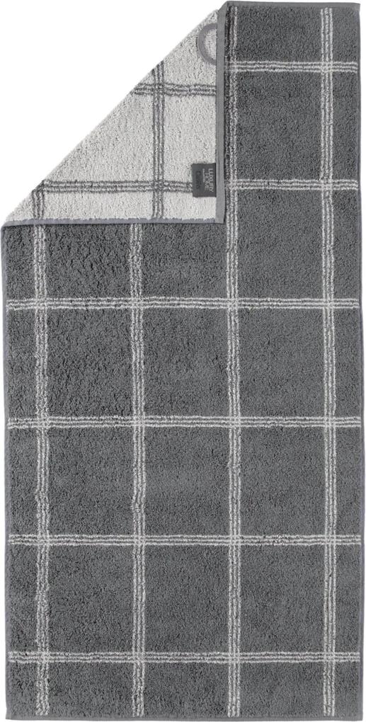 Ručník Two-Tone s kostkami 50 x 100 cm tmavě šedý