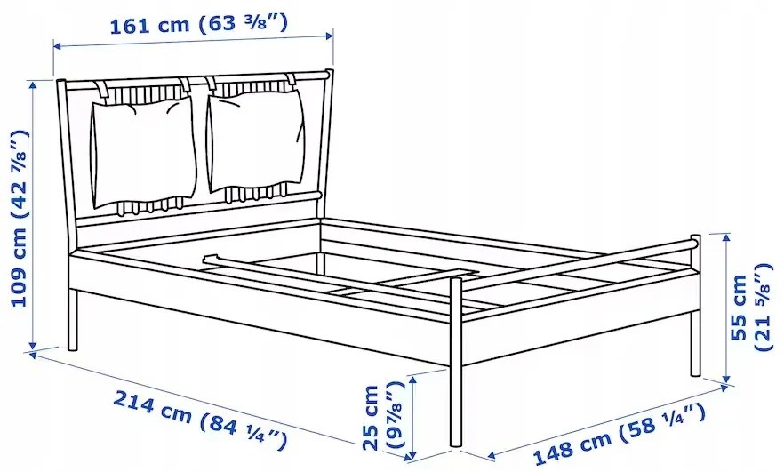 IKEA BJORKSNAS Rám postele bříza/lonset 140x200 cm