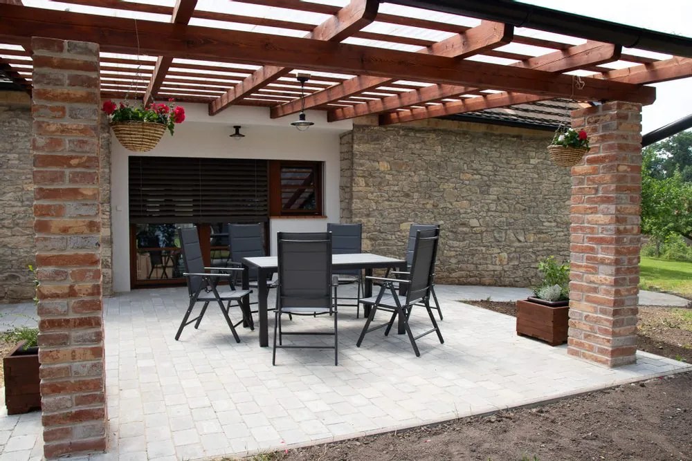 Primažidle.cz Zahradní set Ibiza se 6 židlemi a stolem 150 cm, antracit/šedý