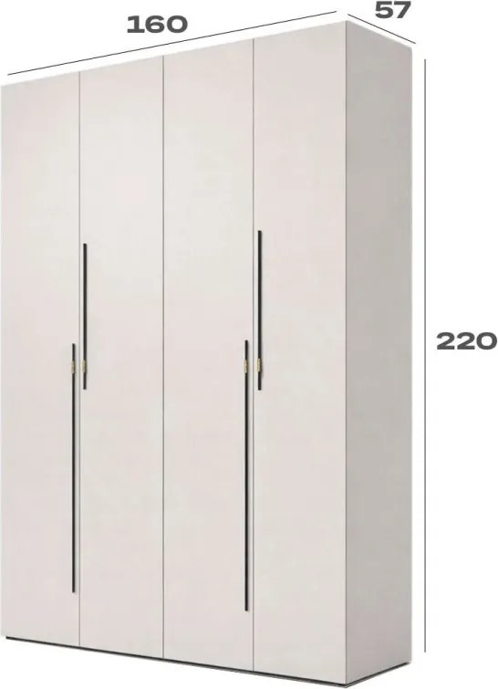 Skříň 4D 160 cm kašmír Space
