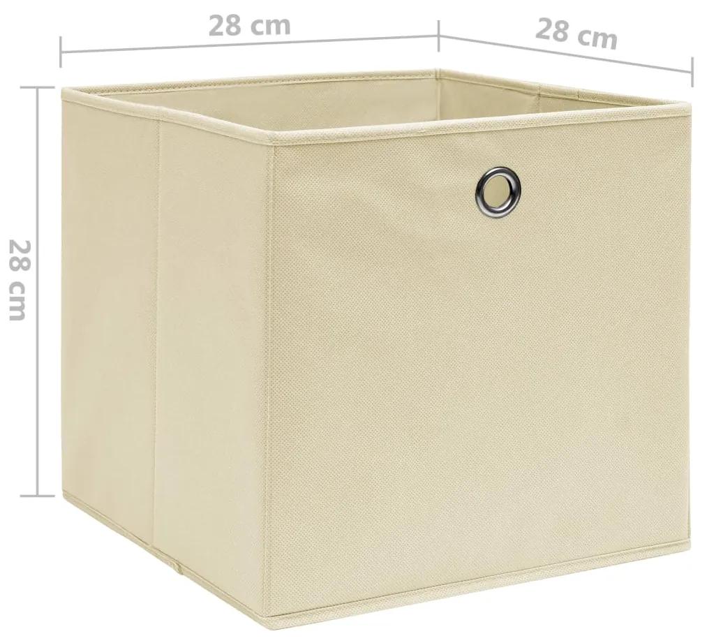Úložné boxy 10 ks netkaná textilie 28 x 28 x 28 cm krémové - Default Title