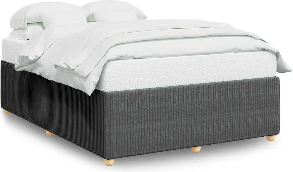 Rám postele bez matrace tmavě šedý 160 x 200 cm textil 3284950