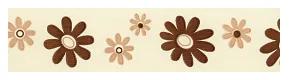 Bordura papírová Květy hnědé - šířka 5cm x délka 5m