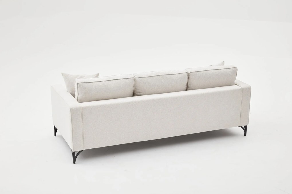 Atelier del Sofa 3-místná pohovka Berlin - Cream, Black, Krémová, Černá