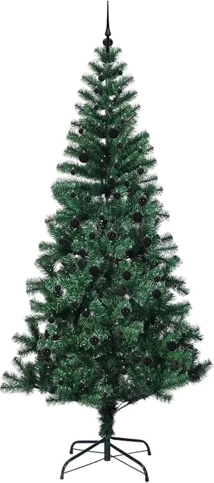 Umělý osvětlený vánoční stromeček Zelená 240 cm PVC a kov 3396789