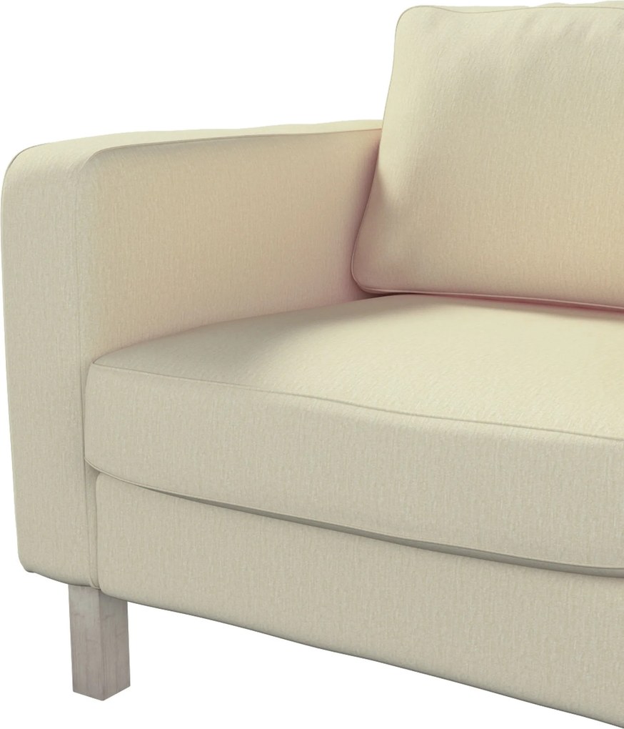 Potah na křeslo IKEA Karlstad, krátký barva krémová látka lesklé, pletený vzor