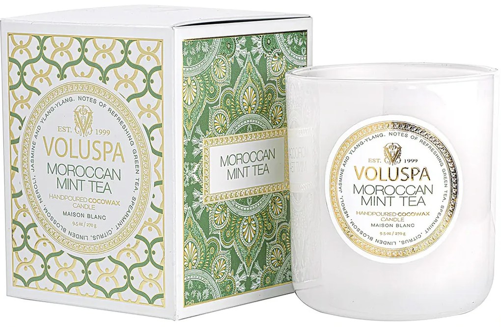 Voluspa – vonná svíčka Moroccan Mint Tea (Marocký mátový čaj), 270 g