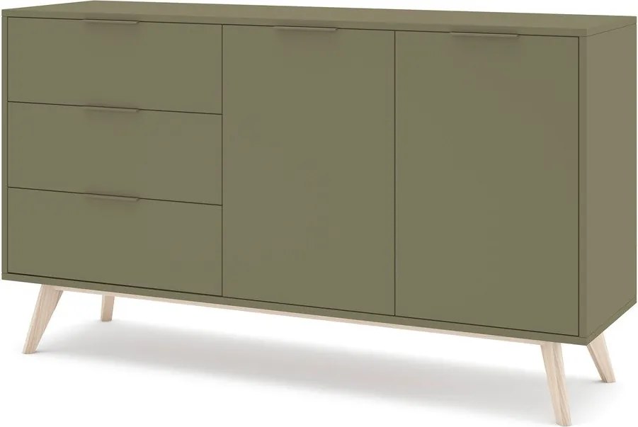 Zelená matná komoda 140x81x40 cm Campus – Marckeric