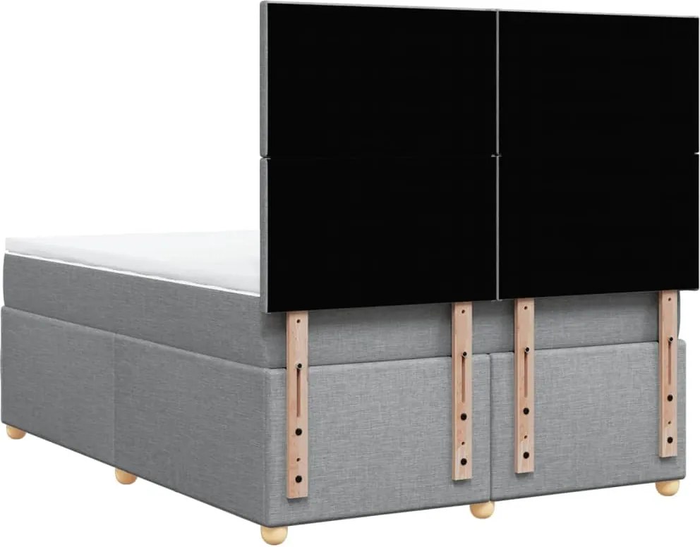 Box spring postel s matrací světle šedá 160 x 200 cm textil 3291324