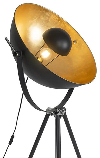 Stojací lampa černá se zlatým 51 cm nastavitelným stativem - Magnax