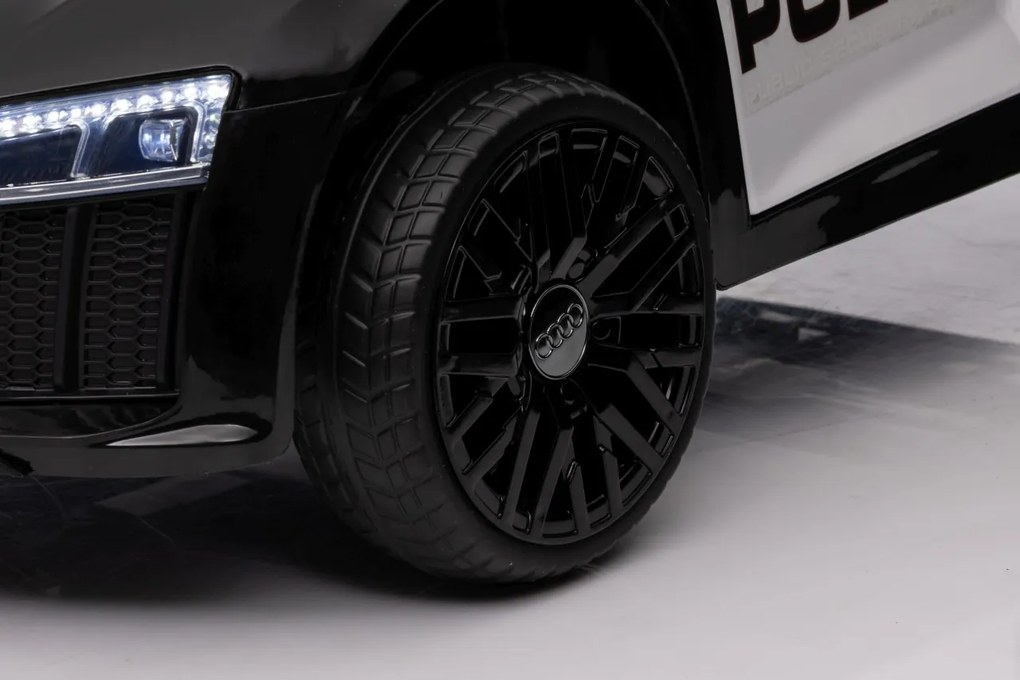 Ramiz Elektrické autíčko Audi R8 Policie na baterie + dálkové ovládání + EVA + pomalý start + MP3 LED