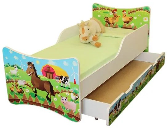 MAXMAX Dětská postel se šuplíkem 200x90 cm - FARMA