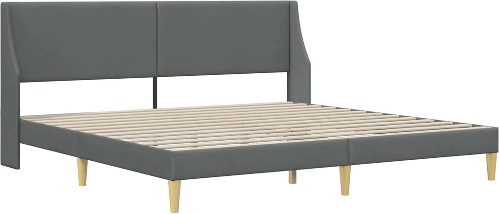 Rám postele s čelo Tmavě šedá 180 x 200 cm Textil 3414661