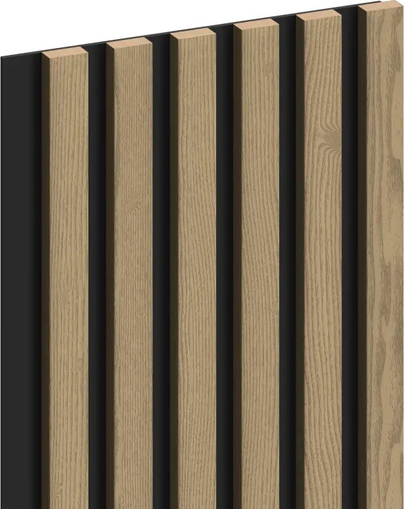 Mexen Lam-B, akustické stěnové lamely 275 × 30 cm, HDF deska 4 mm, technická dýha, dub ušlechtilý, S100-275307-3015-004