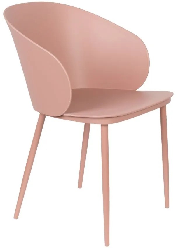 DNYMARIANNE -25% White Label Růžová plastová jídelní židle WLL Gigi