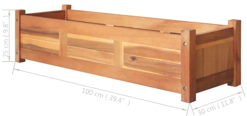 vidaXL Vyvýšené záhony 2 ks akáciové dřevo 100 x 30 x 25 cm