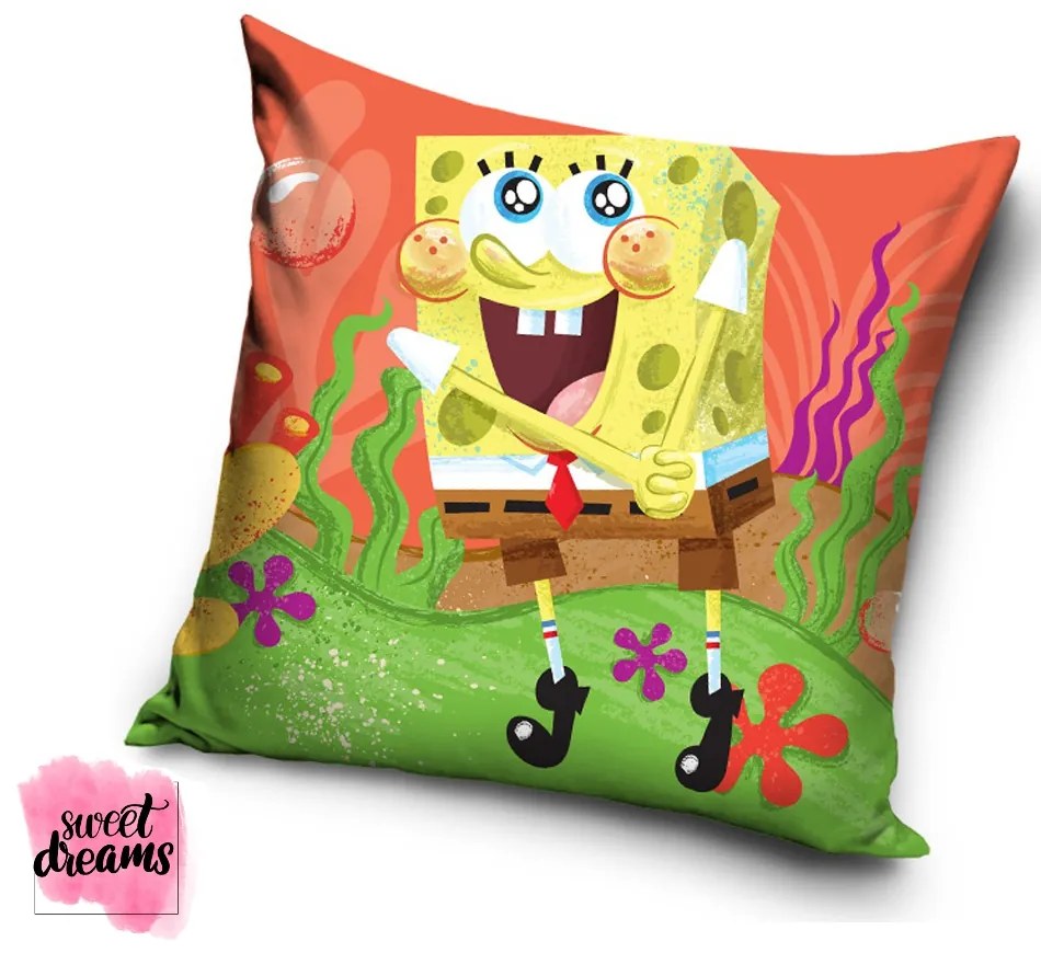 Dětský polštářek Sponge Bob oranžový 40x40 cm