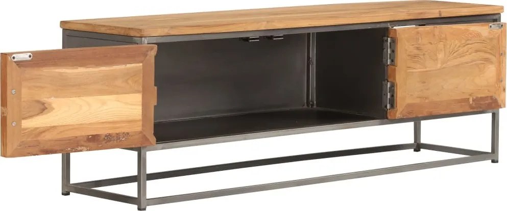 vidaXL TV stolek z recyklovaného teaku a oceli 120 x 30 x 40 cm [246281]