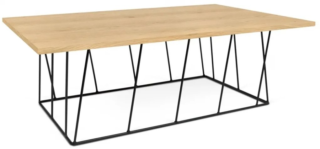 Konferenční stolek Rofus, černá podnož, dub