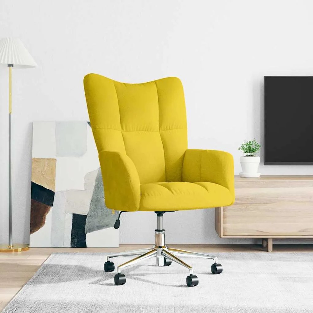 Relaxační křeslo hořčicově žluté samet 328168