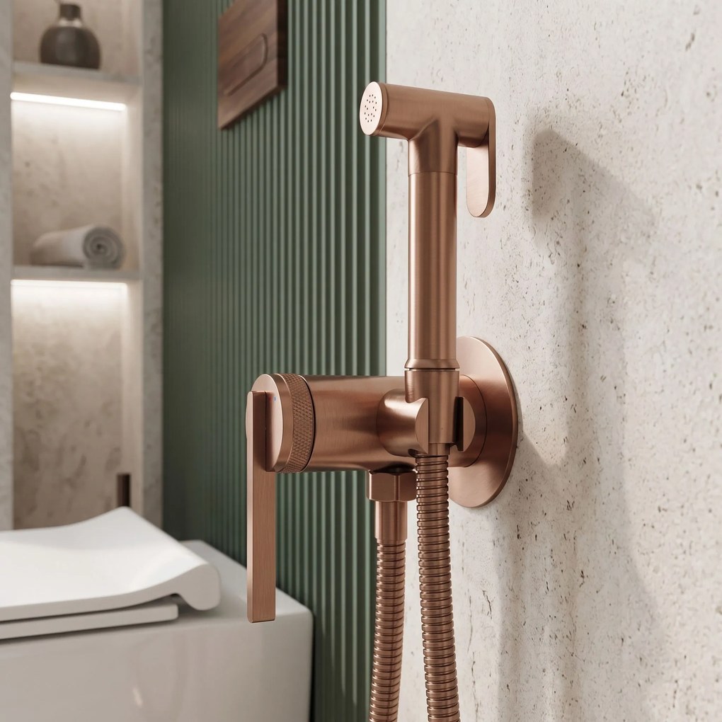 Rea, Podomítková bidetová baterie Rea Grace Brush Copper, REA-B4504