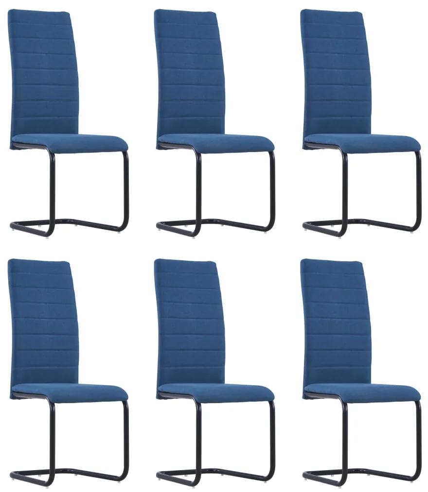 279306 vidaXL Konzolové jídelní židle 6 ks modré textil