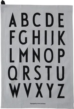 Kuchyňská utěrka Letters šedá - set 2 ks Design Letters