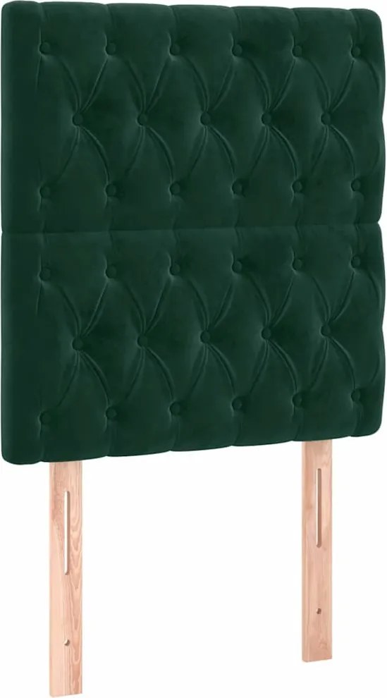 Čelo postele tmavě zelené 80x7x118/128 cm sametové 3116701