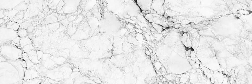 DIMEX | Fototapeta do kuchyně Bílý mramor KI-180-156 | 180 x 60 cm | bílá, šedá