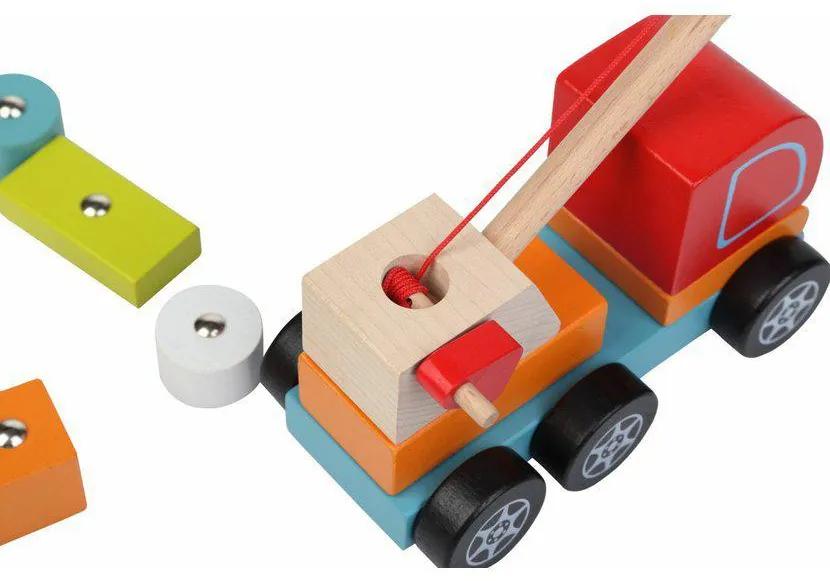 CUBIKA Autojeřáb s magnetem - dřevěná skládačka
